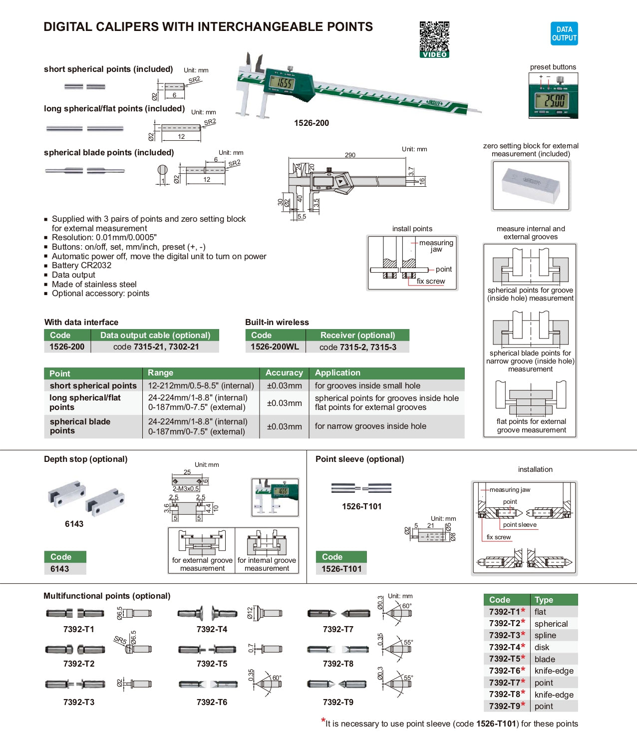 INSIZE Digital Caliper With Interchangeable Points 1526