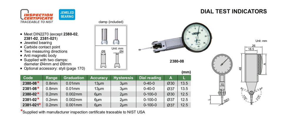 INSIZE Dial Test Indicators