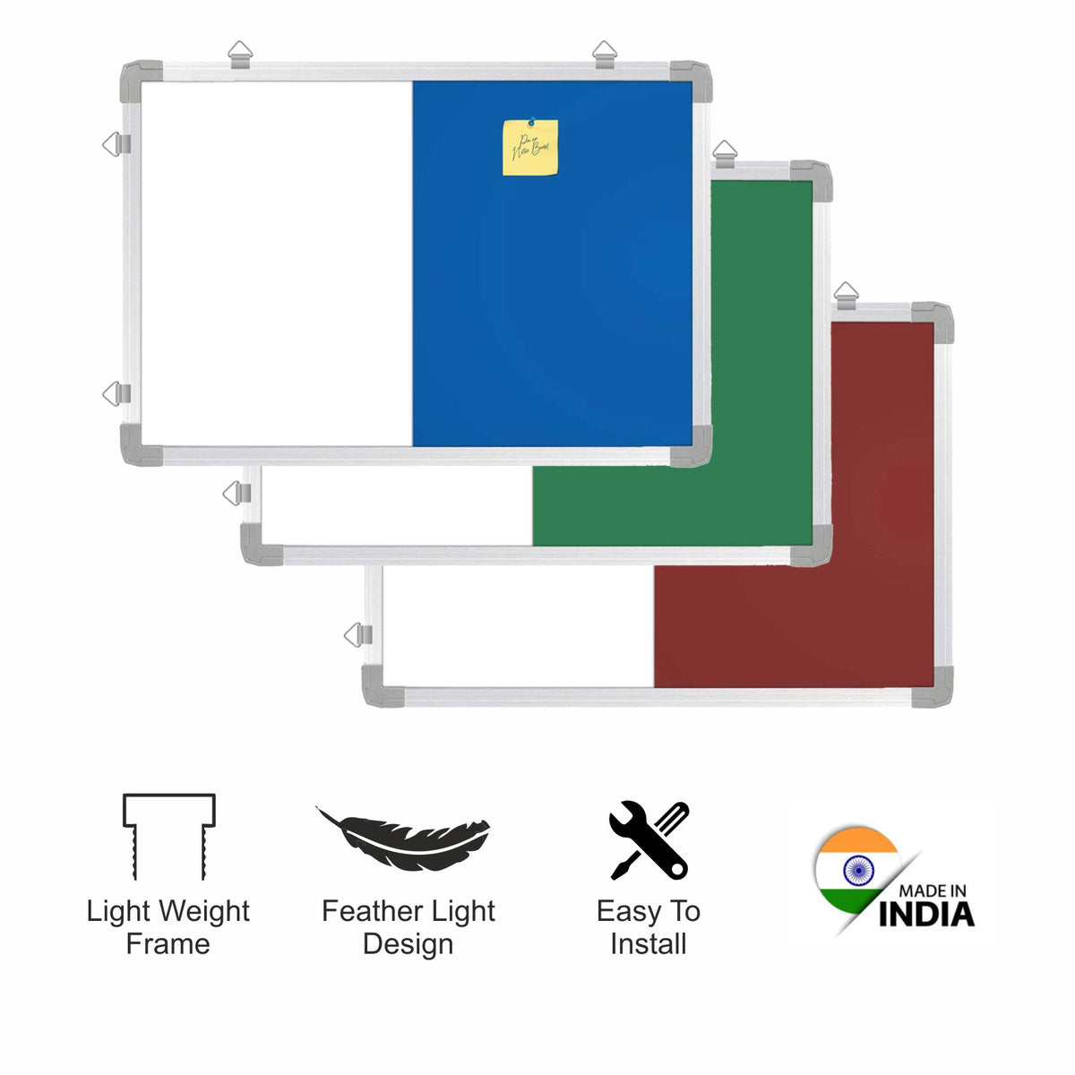 White Board and Felt Notice Pin-up Board ( Combination Board )